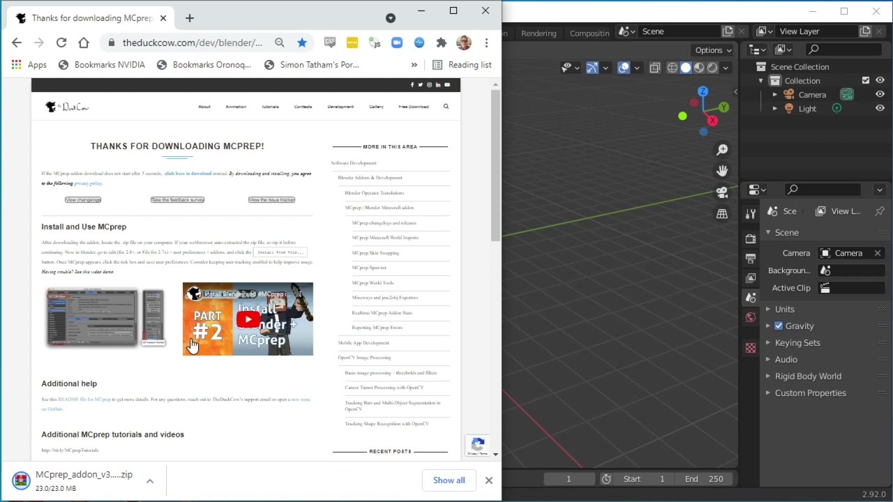 Mcprep Download Install And Use In Blender Youtube