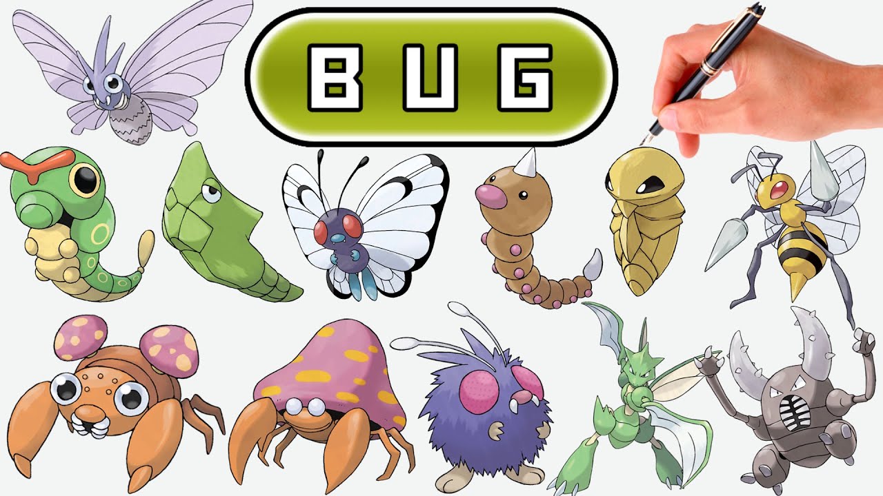 Dibujando Todos Los Pokémon De Tipo Bicho De La Gen 1 Pokémon