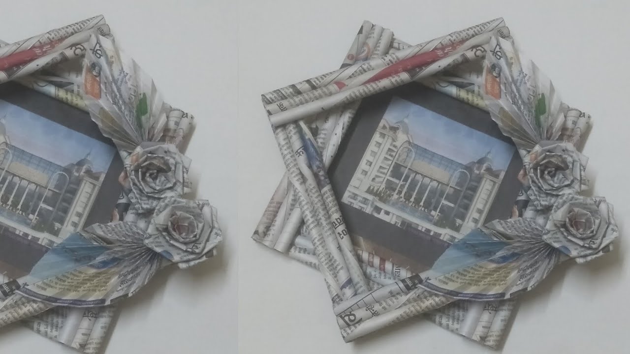 How To Make A Paper Photo Frame Newspaper Photo Frame Newspaper