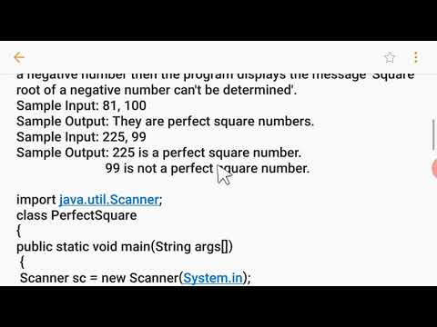 Perfect Square Program In Java Youtube