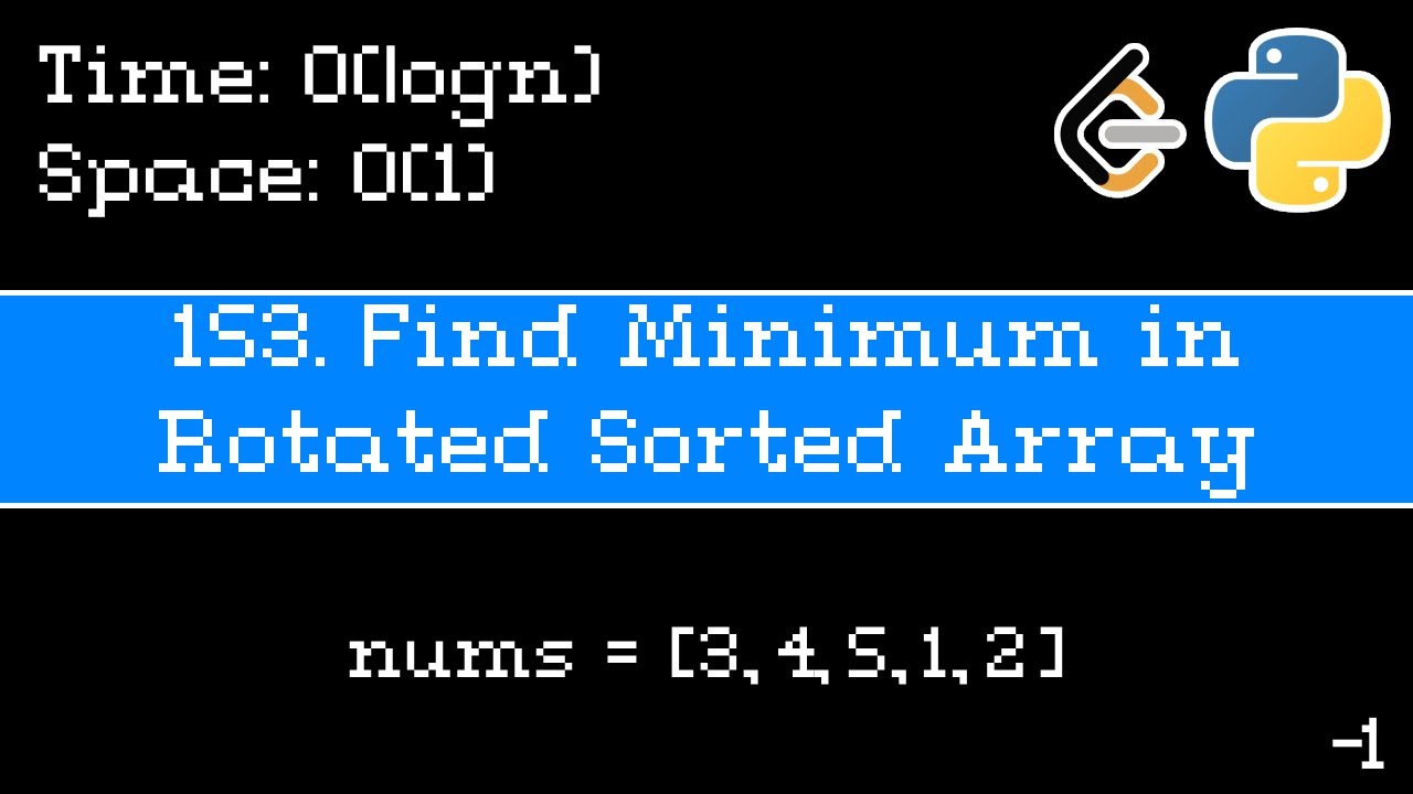 Find Minimum In Rotated Sorted Array Leetcode 153 Blind 75