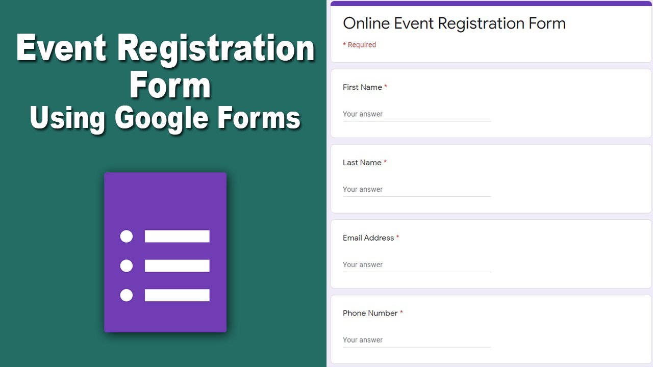 How To Create Online Event Registration Form Using Google Forms Youtube