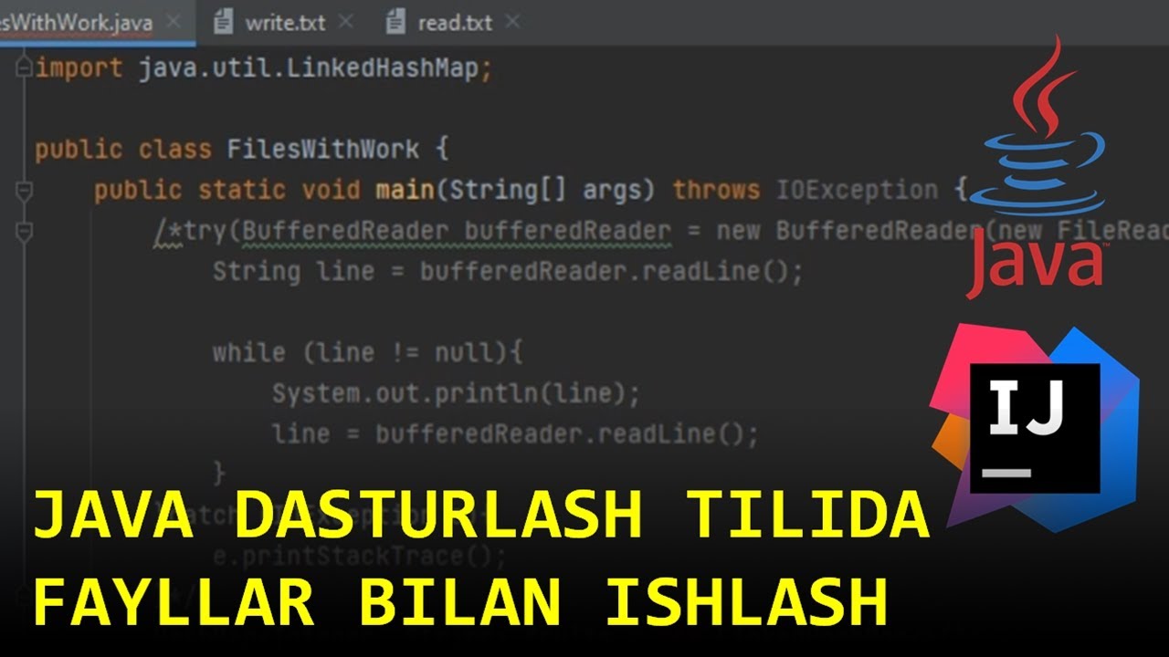 Java Dasturlash Tilida Fayllar Bilan Ishlash Youtube