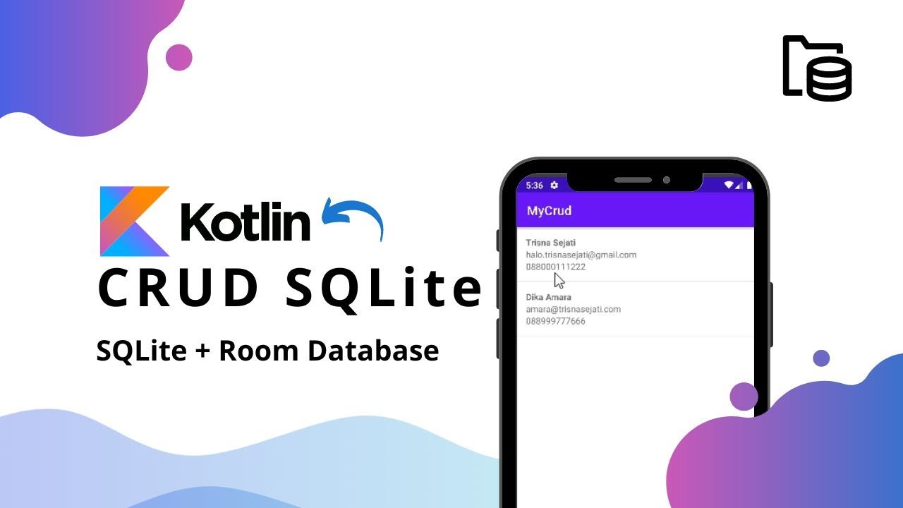 Tutorial Crud Sqlite Room Database Kotlin Android Studio Youtube