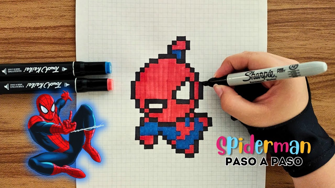 Como Dibujar A Spiderman En Pixel Art Tutorial Paso A Paso Spiderman
