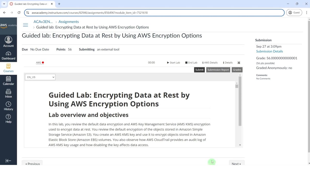 Guided Lab Encrypting Data At Rest By Using Aws Encryption Options