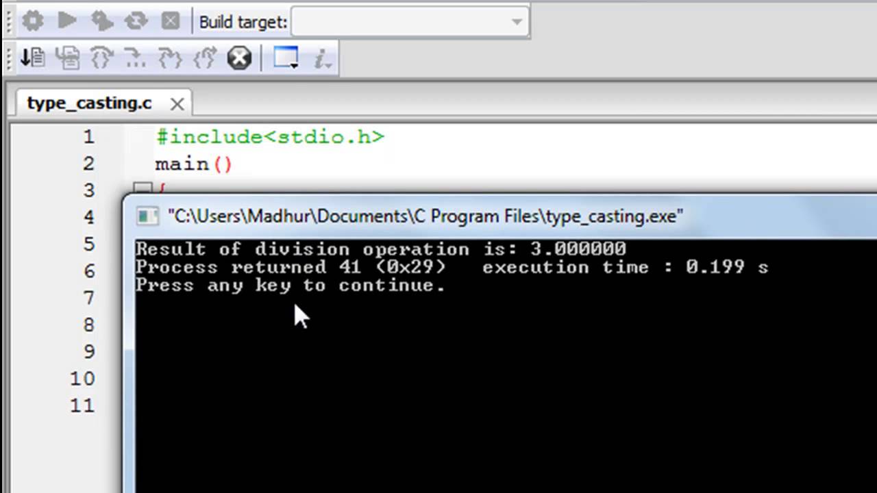 C Programming Tutorial 75 Type Casting In C Youtube