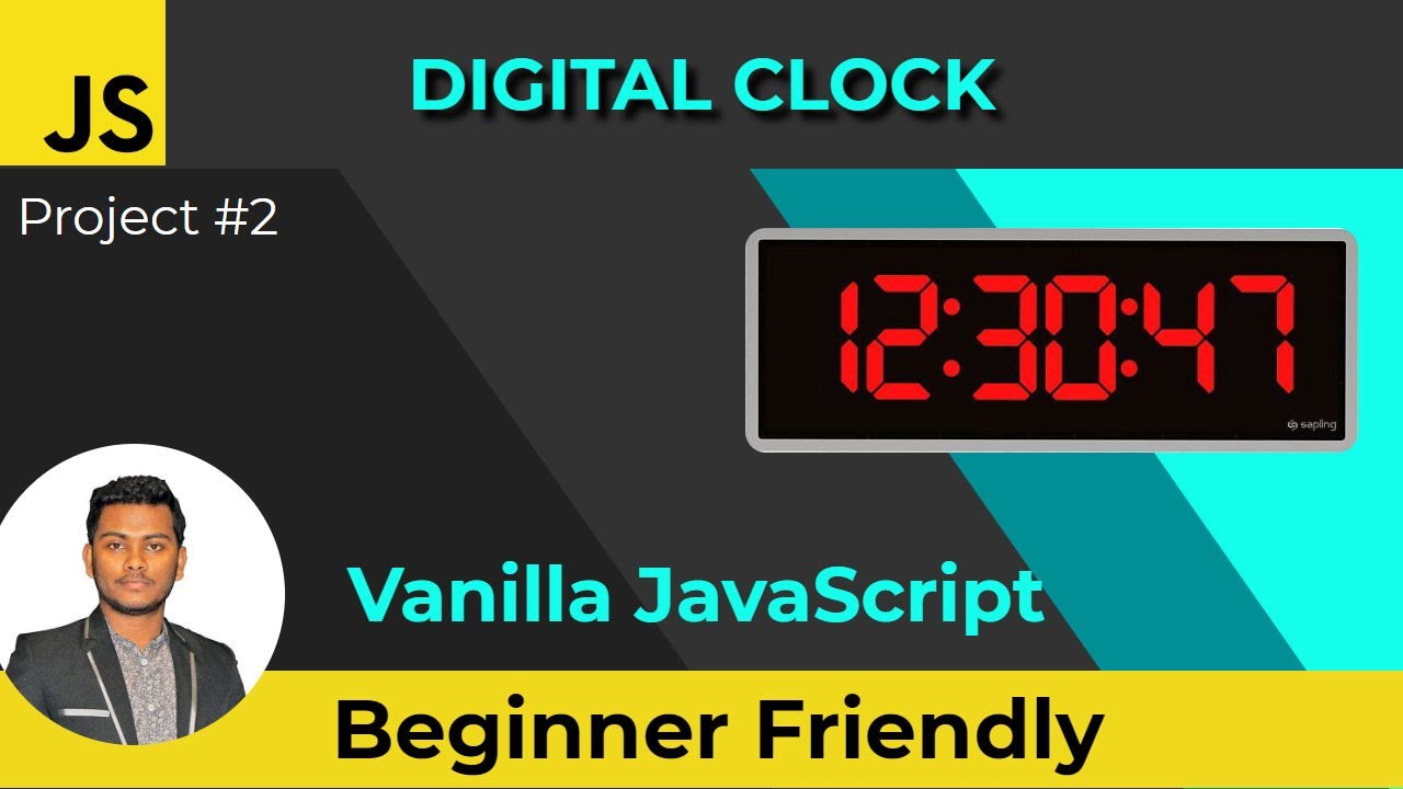 Build Digital Clock With Vanilla Javascript In Bangla No Framework