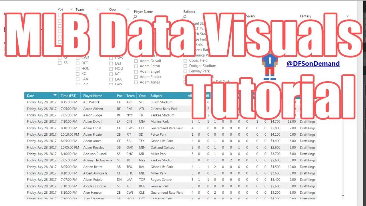 Tutorial Mlb Data Visuals Youtube