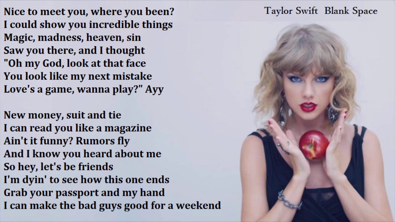 Taylor Swift Blank Space Lyrics