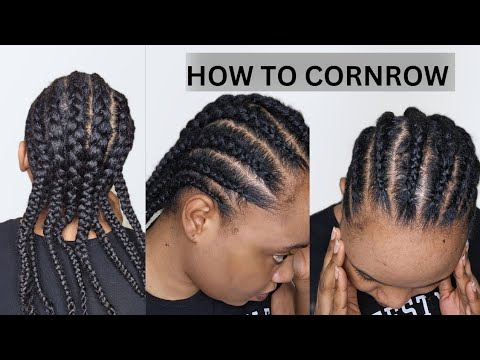 How To Cornrow Your Hair Easy Cornrow Tutorial For Beginners Youtube