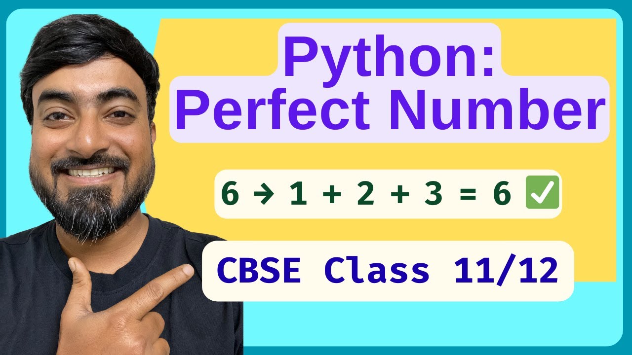 Python Program Perfect Number Beginner Python Coding Cbse Class 11