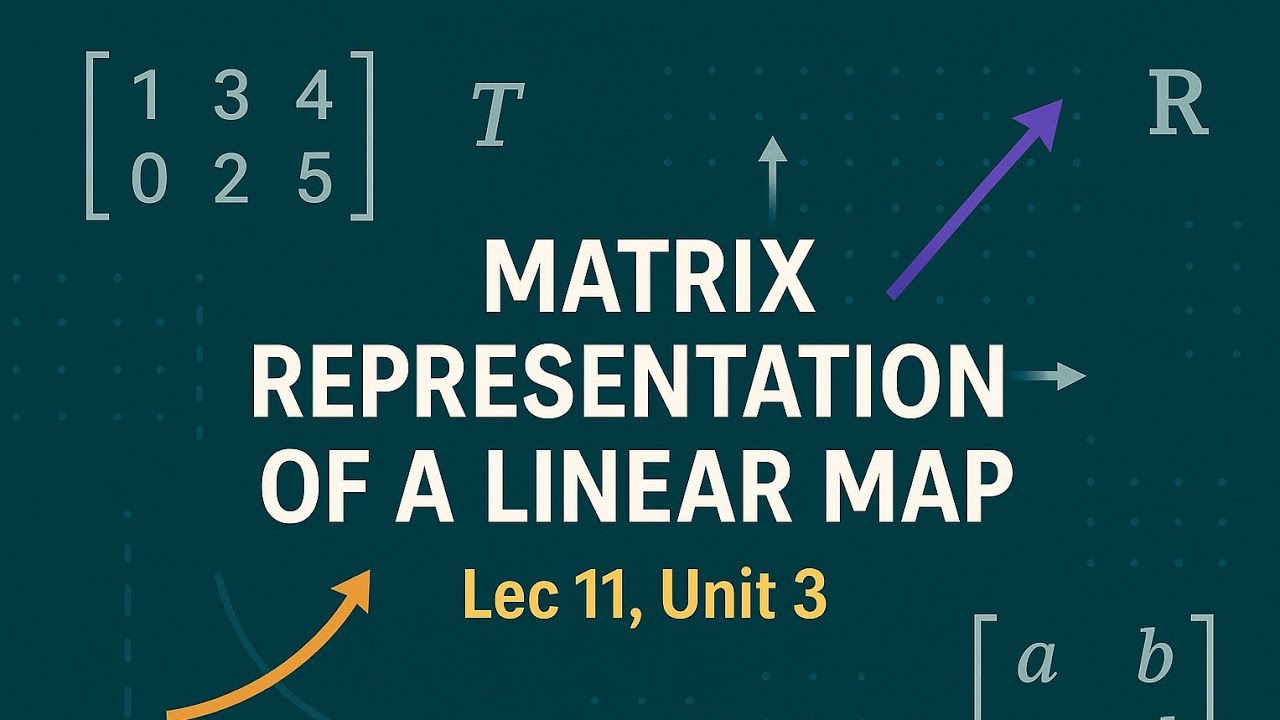 Matrix Representation Of A Linear Map Linear Algebra Lec11unit3 Upes