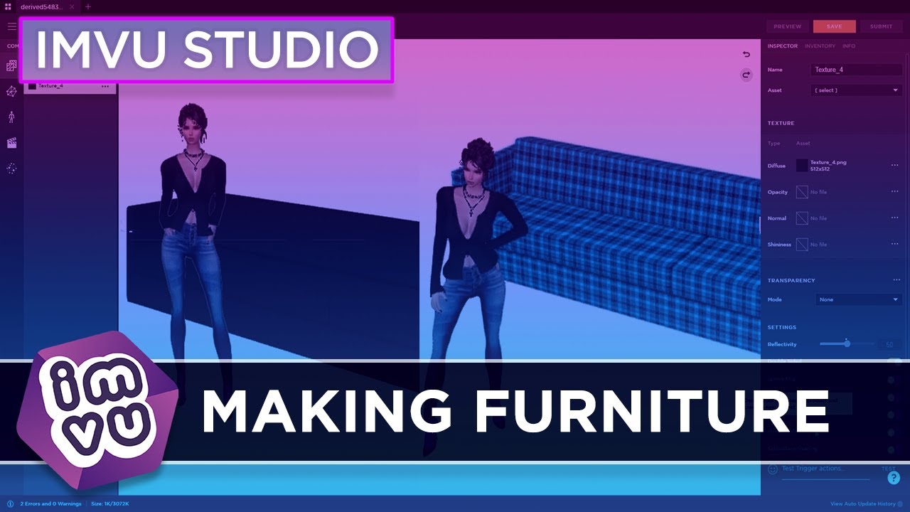 Imvu Studio Making Furniture Youtube