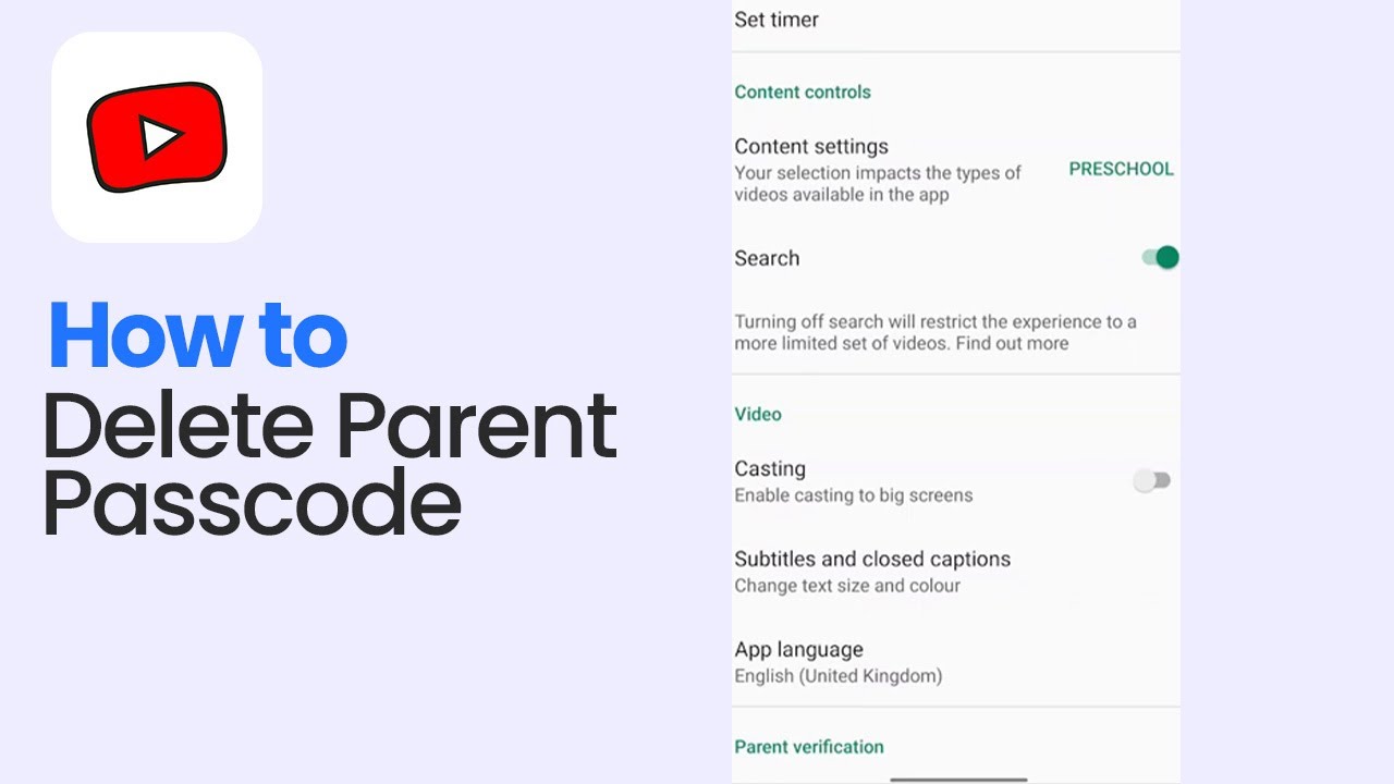 How To Delete Parent Passcode On Yt Kids Youtube