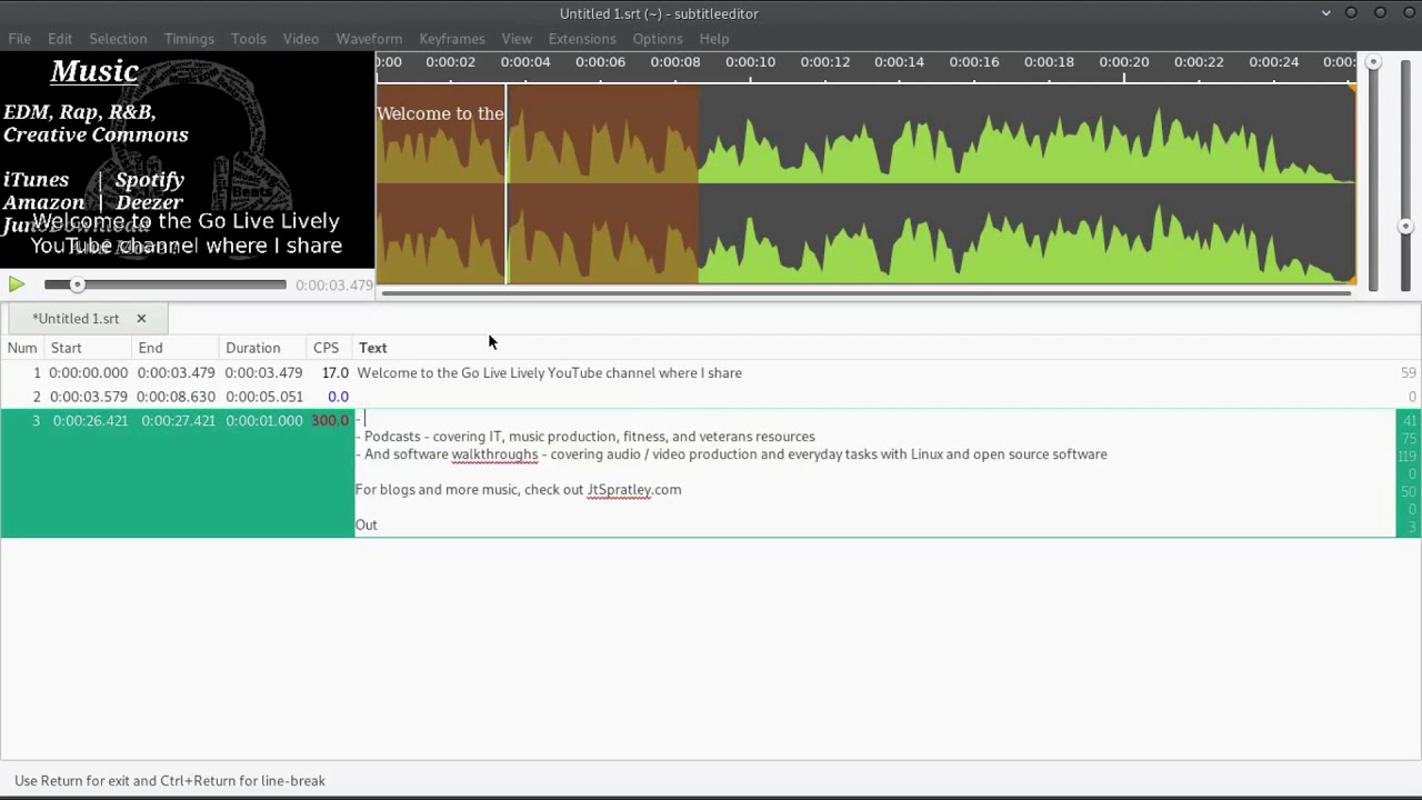 Subtitle Editor Quick Tutorial Youtube