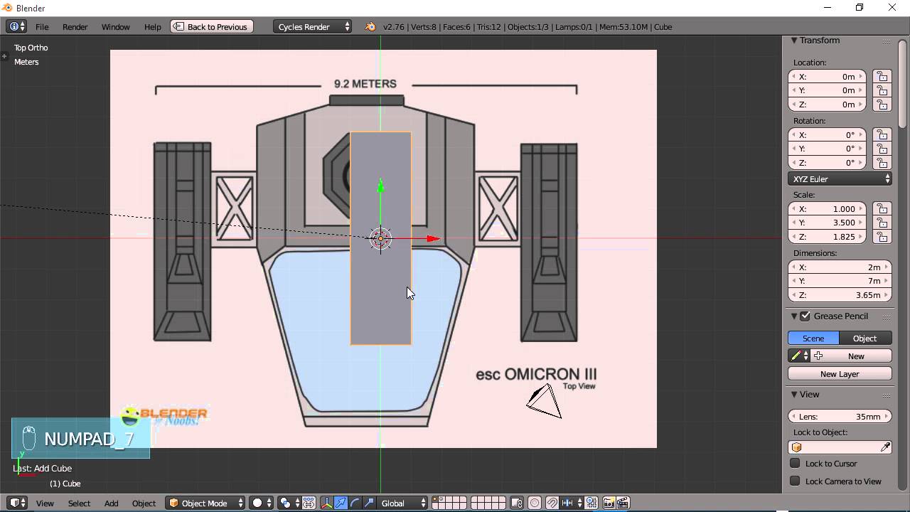 Blender For Noobs Spaceship Tutorial Part 1 Of 12 Youtube