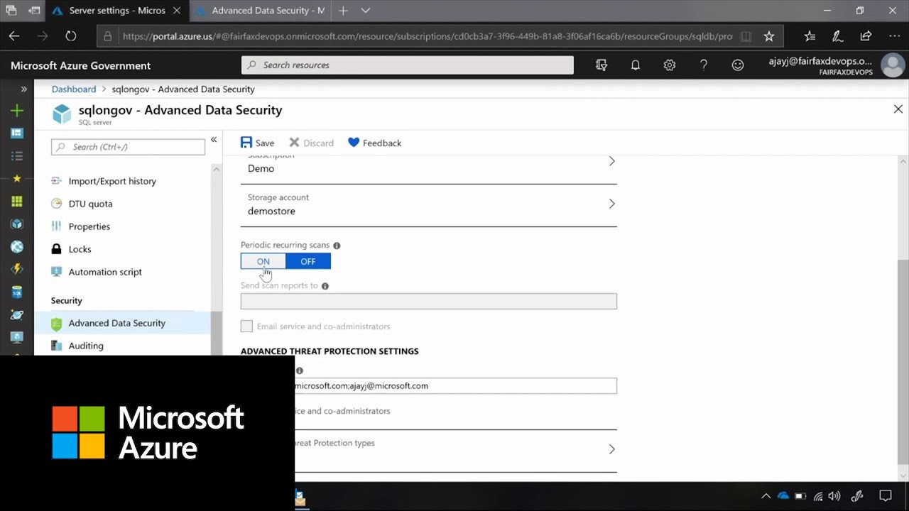 Advanced Data Security With Azure Sql Database In Azure Government