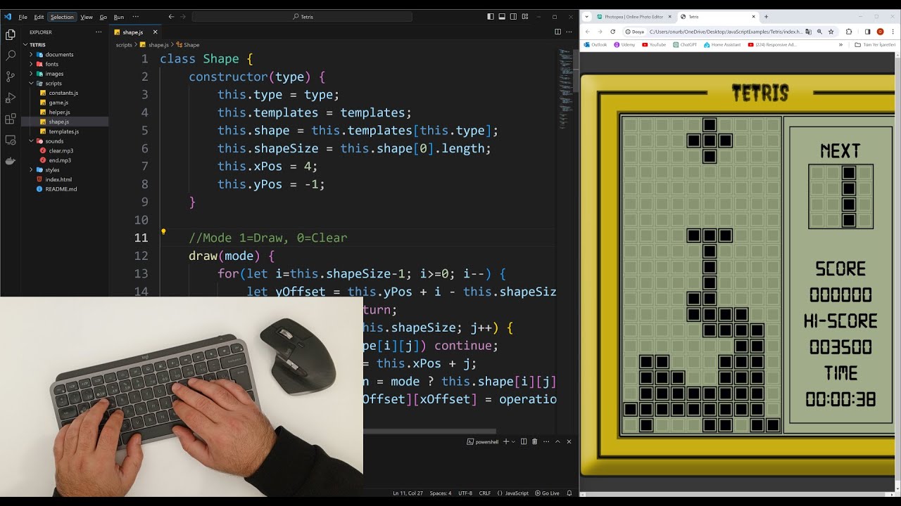 Asmr Programming Coding Tetris No Talking Youtube
