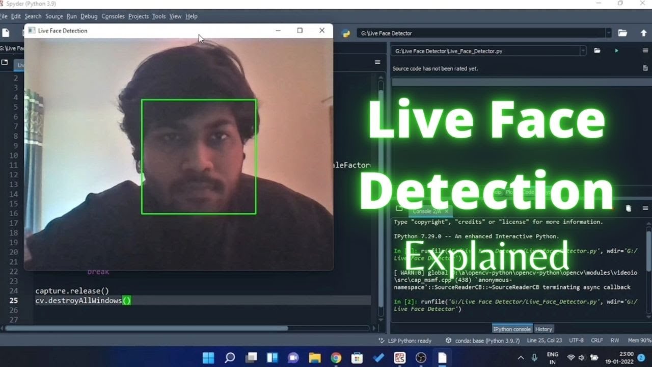 Real Time Face Detection In Python With Opencv Using Webcam 2022