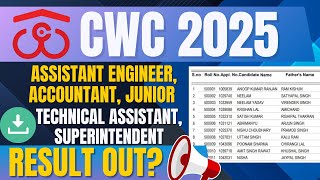 Cwc Result 2025 Central Warehousing Corporation Result 2025 Cwc Exam ...