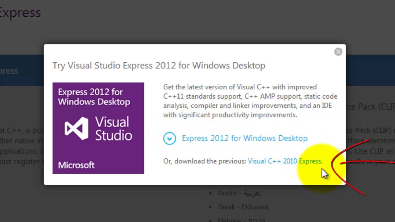 How To Download And Install Visual Studio 2010 Express Youtube