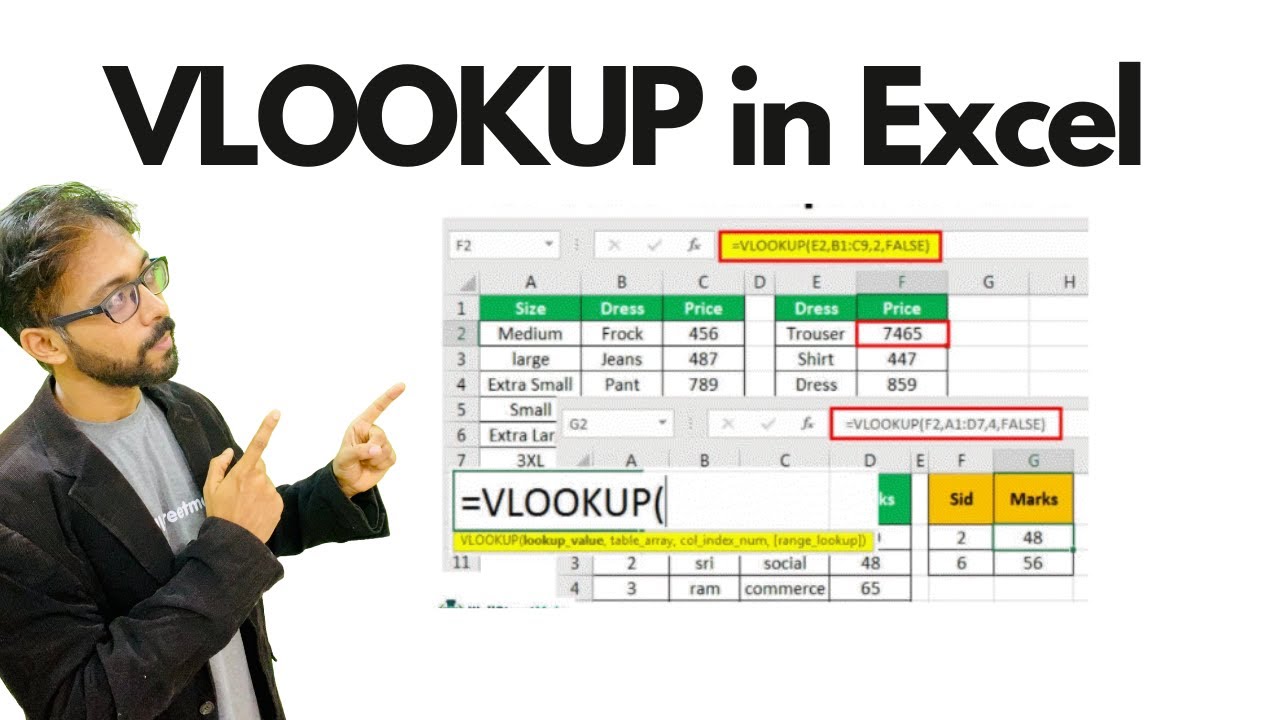 Vlookup In Excel Step By Step Tutorial Youtube