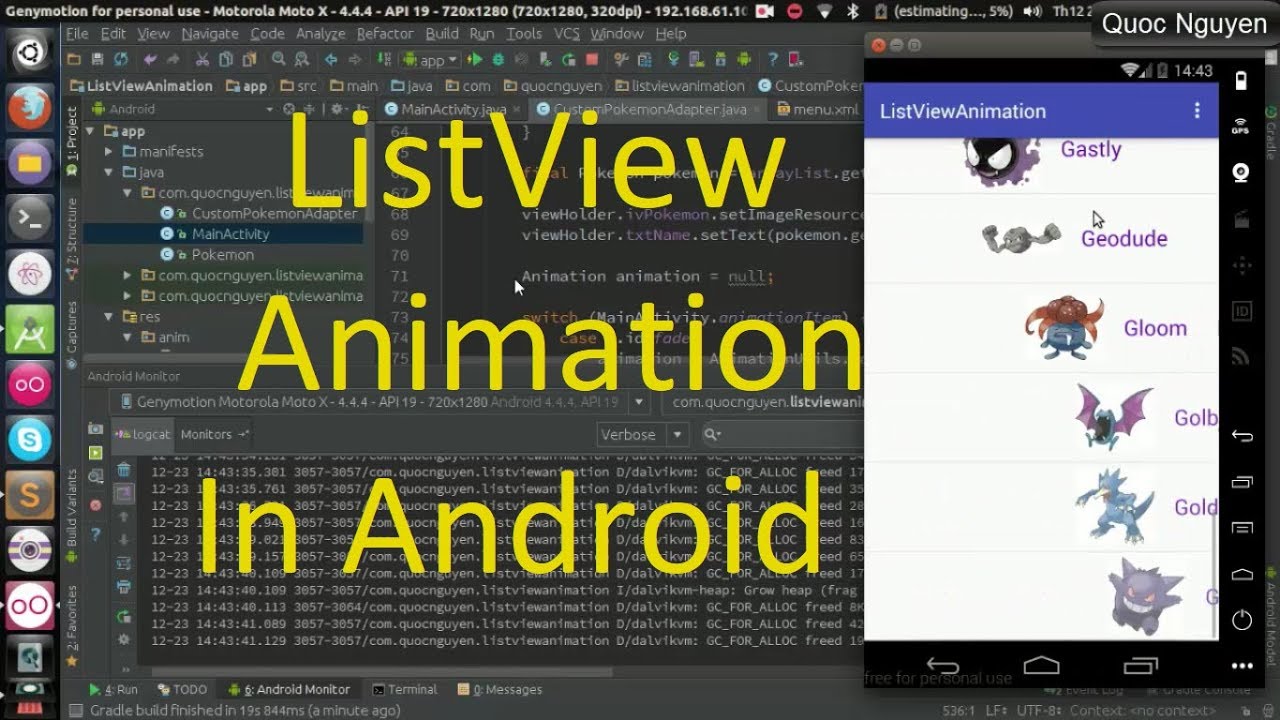 Listview Animation In Android Youtube