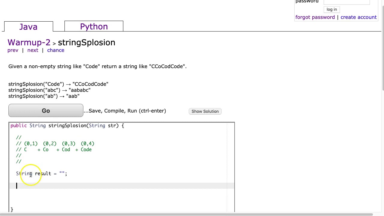 Codingbat Stringsplosion Java Youtube