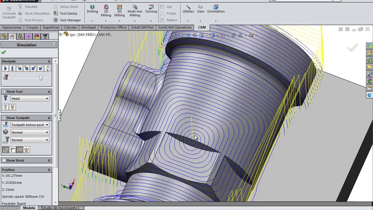 Hsmworks Five Axis Toolpath Youtube