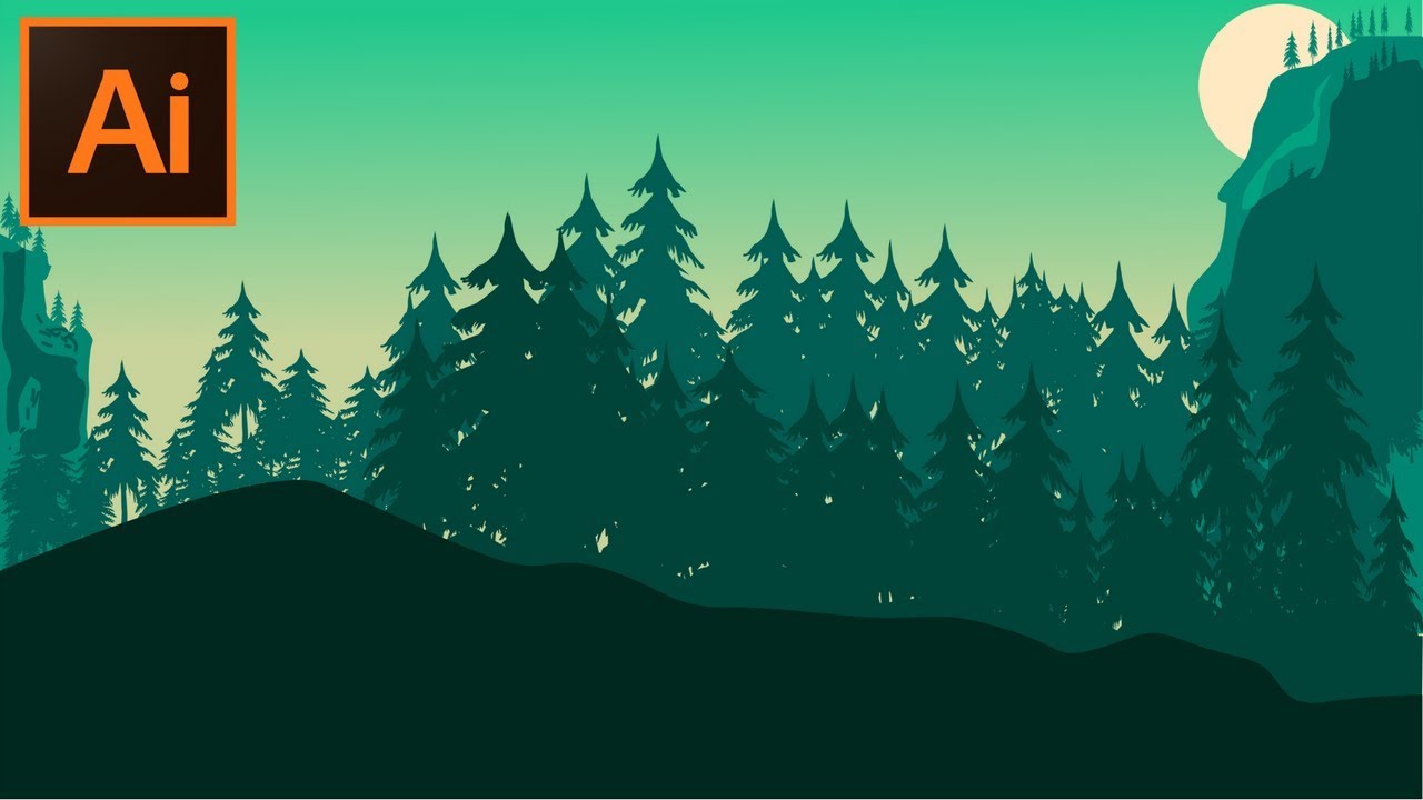 Adobe Illustrator Cc Tutorial How To Make A Forest Background Youtube