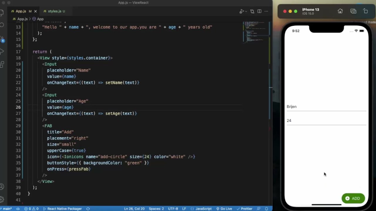 React Native Tutorial 62 Floating Action Button React Native Youtube