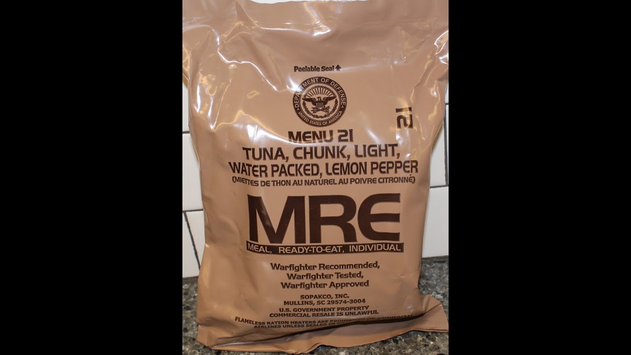 Us Military Mre Menu B 21 Lemon Pepper Tuna Review Youtube