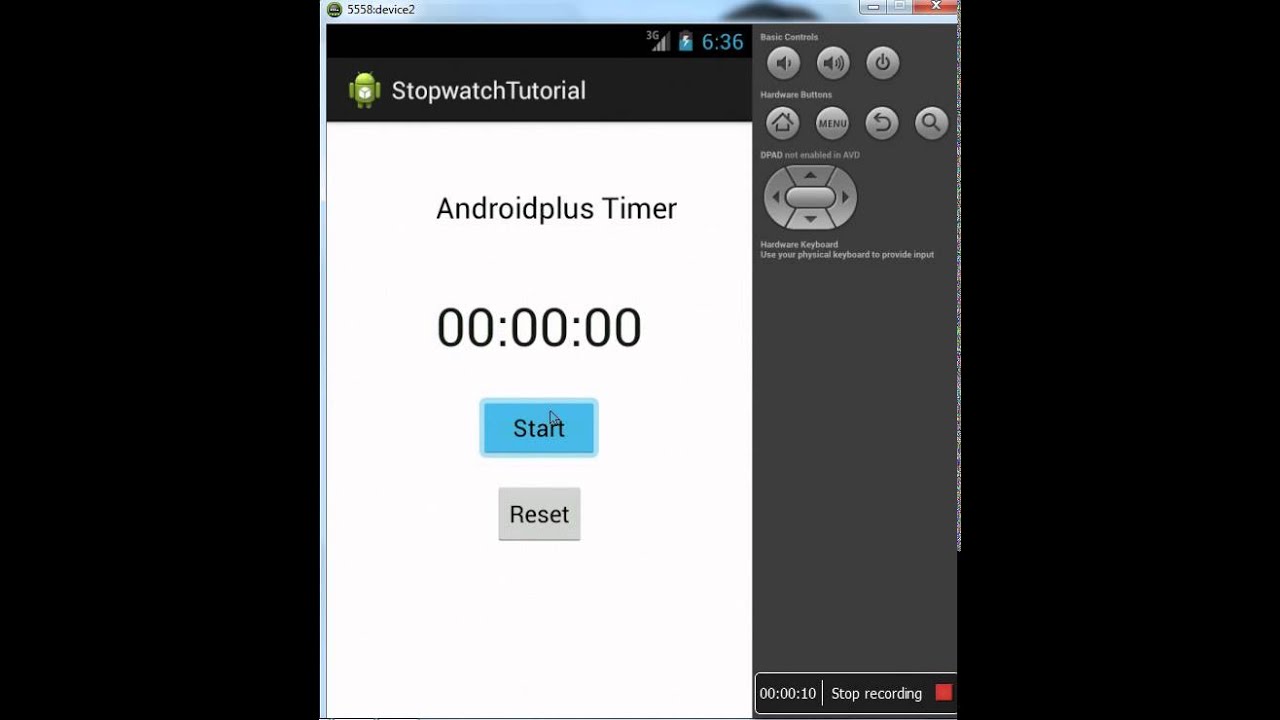 Android Stopwatch Timer App Tutorial Youtube