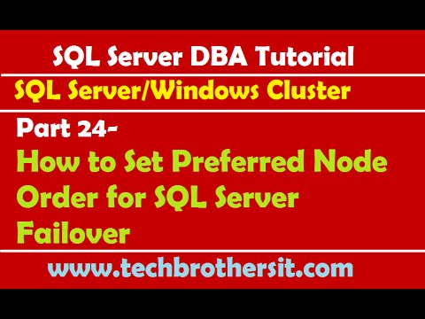 Sql Server Dba Tutorial 24 How To Set Preferred Node Order For Sql