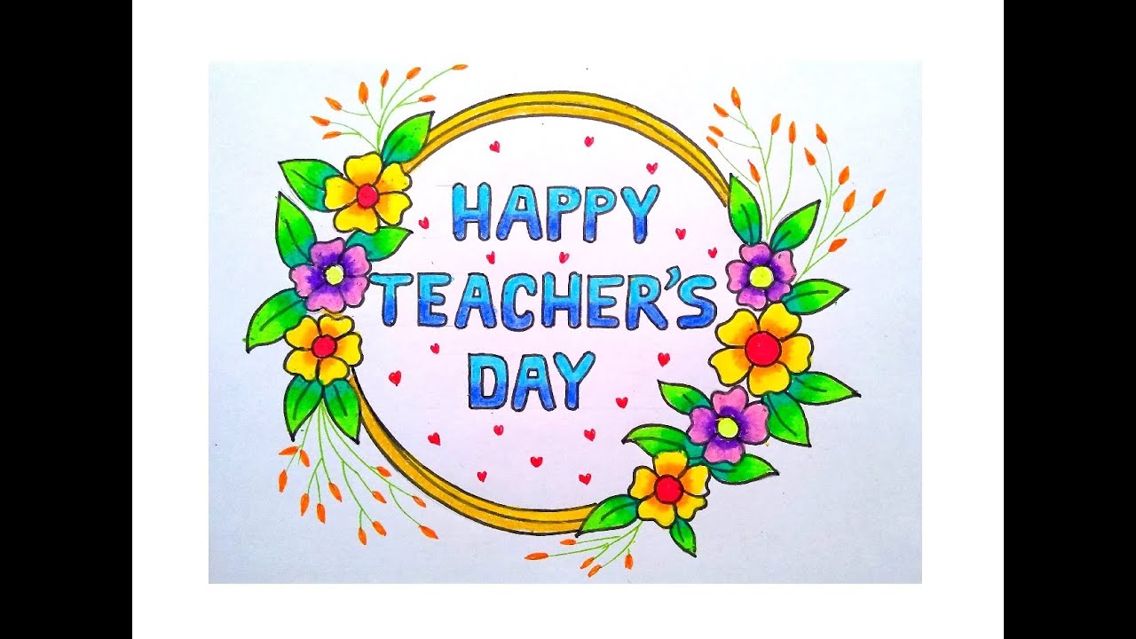 How To Draw Teachers Day Special Drawing Easy Happy Teachers Day