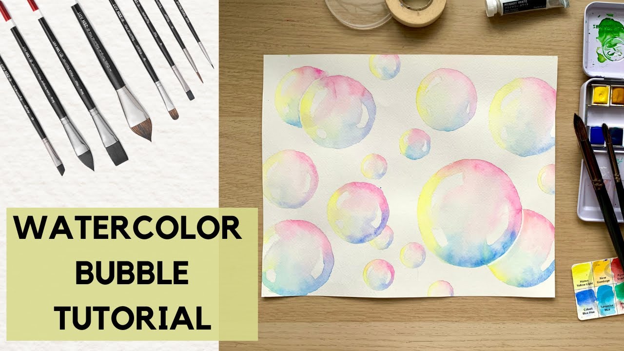 How To Paint Bubbles With Watercolor Watercolor Bubbles Tutorial