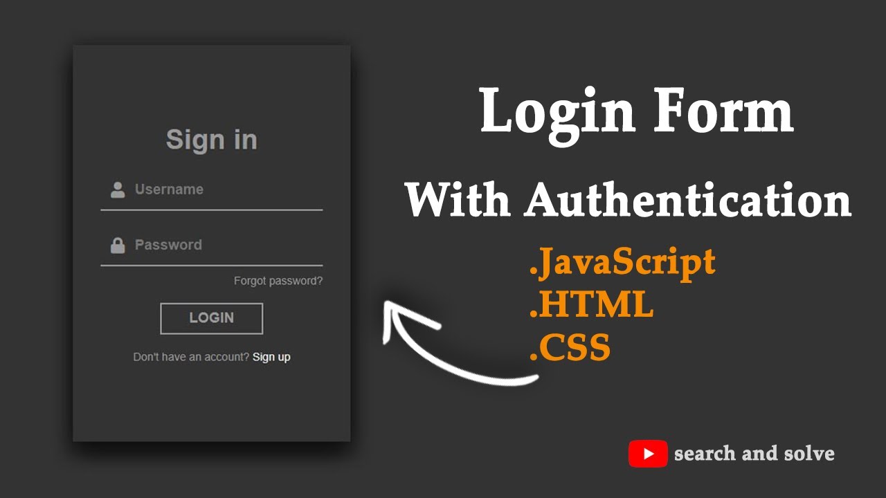 Login Form Authentication Using Javascript Html Css Validation Form