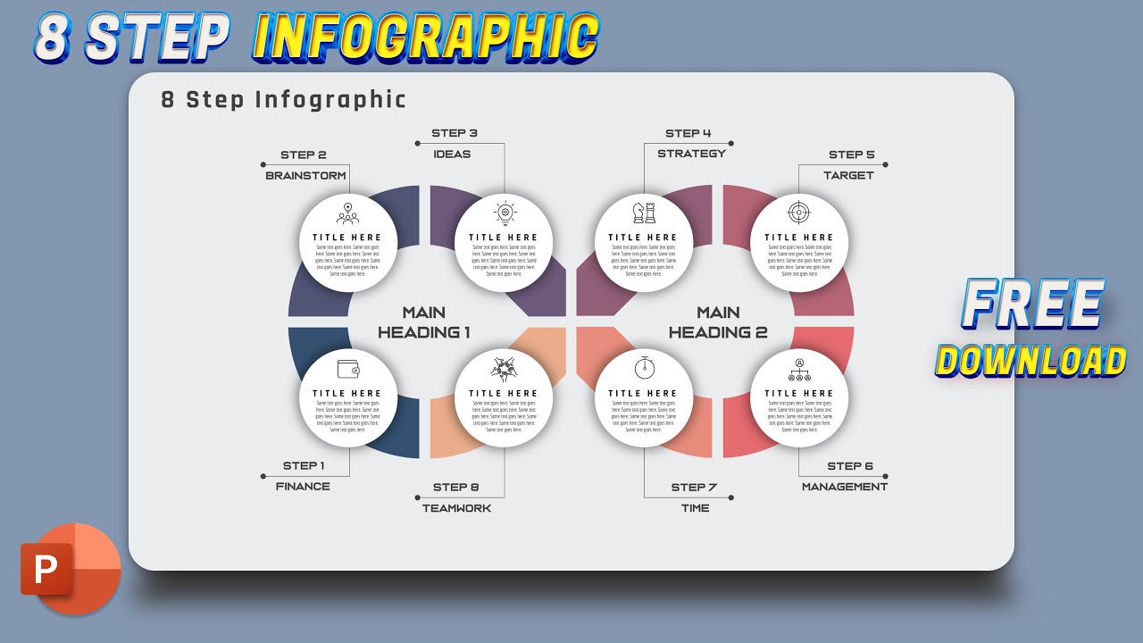 41 Powerpoint Tutorial 8 Step Circular Infographic Presentation