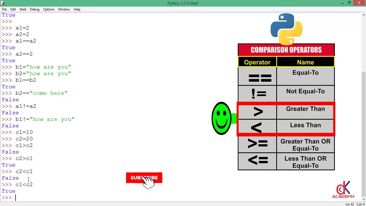 Python 3 Tutorial Comparison Operators Youtube