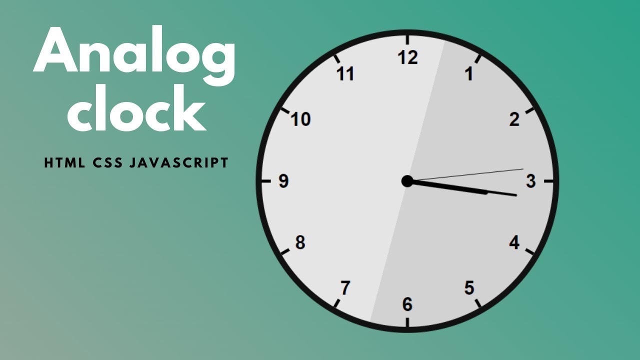 Simple Analog Clock Using Html Css Javascript Youtube