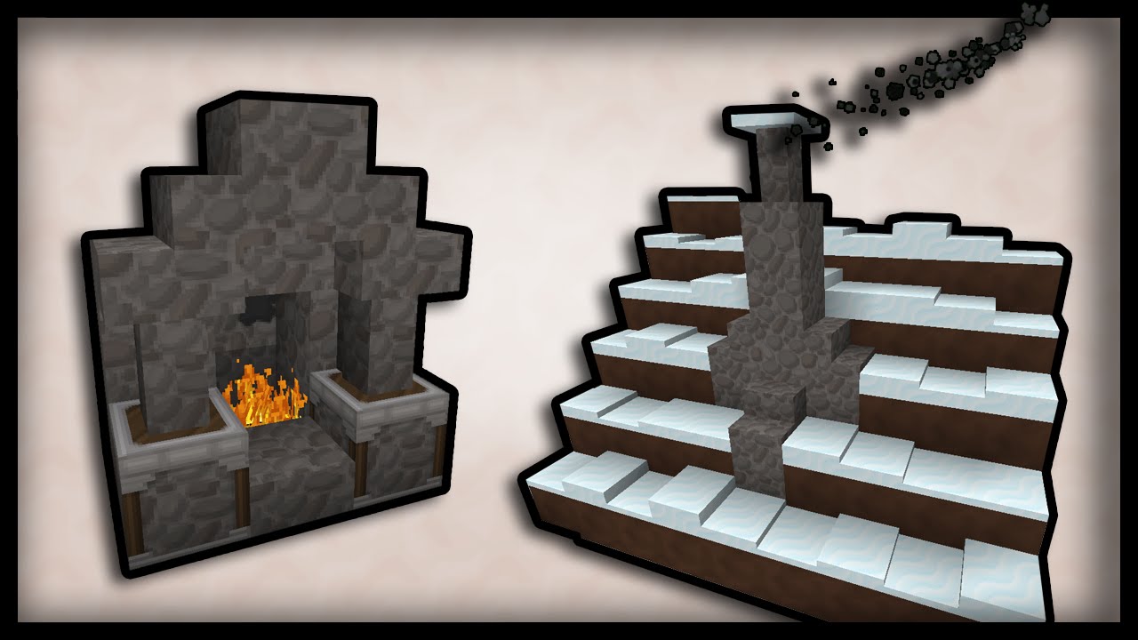 Minecraft How To Make Working Chimneys And Fireplaces Youtube