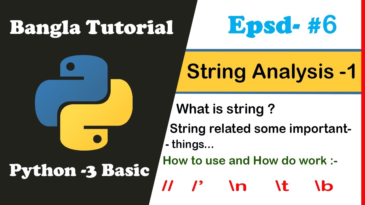 Python Basic Bangla Tutorial 06 Python String Data Analysis 1 Youtube