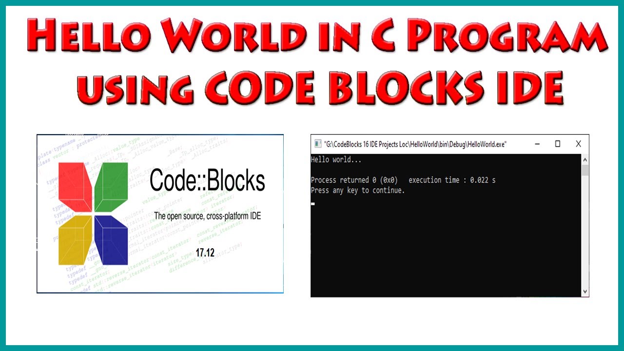 Hello World Program In C Print Hello World In C Learn C Tutorial