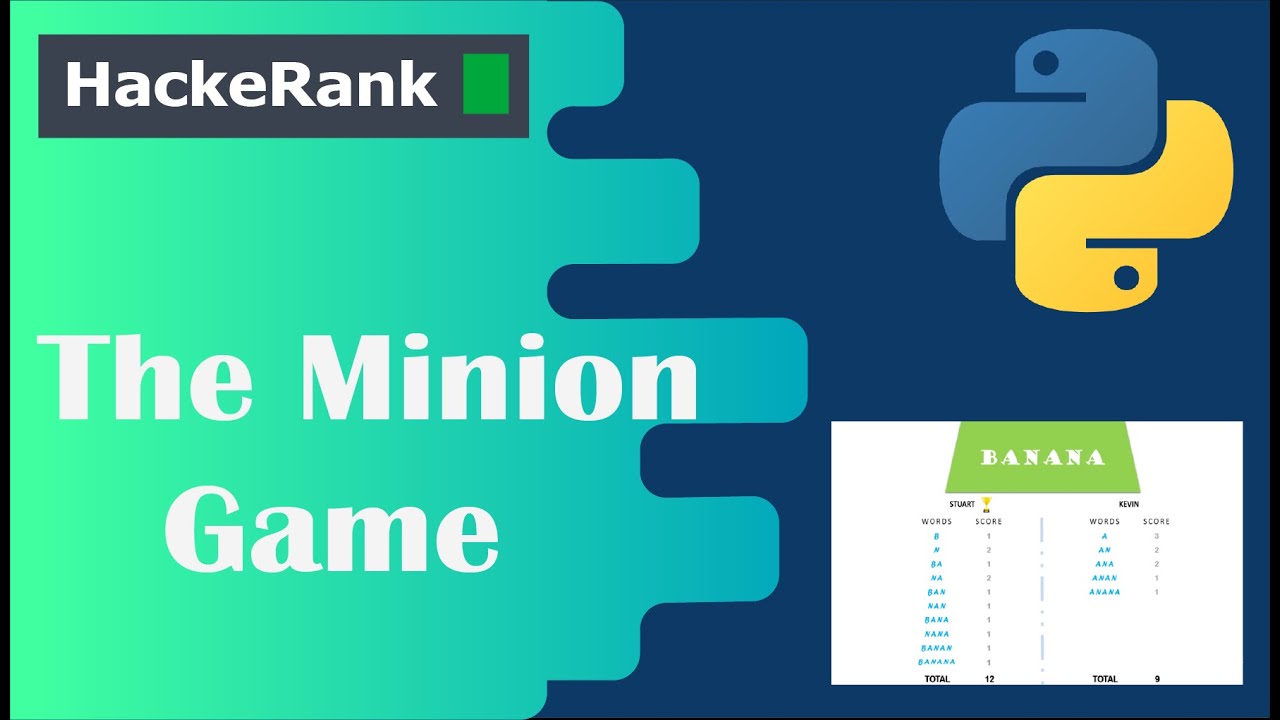 The Minion Game Python Youtube