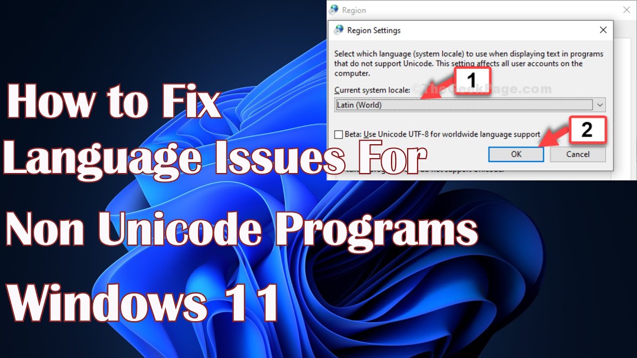 How To Fix Language Issues For Non Unicode Programs In Windows 11 Youtube