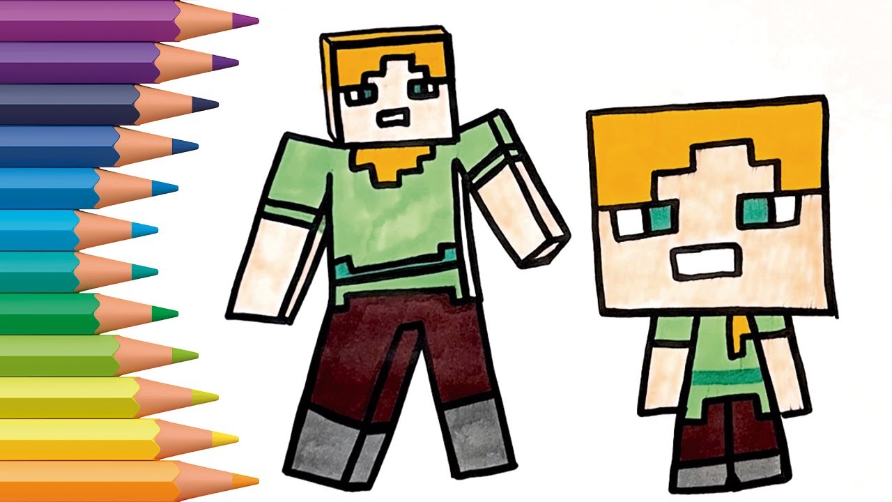 Dibuja Y Colorea Alex De Minecraft En Dos Versiones Paso A Paso