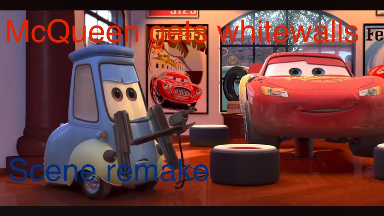 Lightning Mcqueen Gets White Wall Tires From Luigi Scene Remake Youtube
