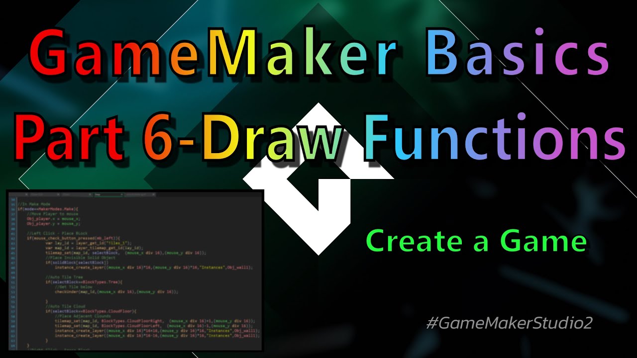 Gamemaker Basics Part 6 Draw Functions Youtube