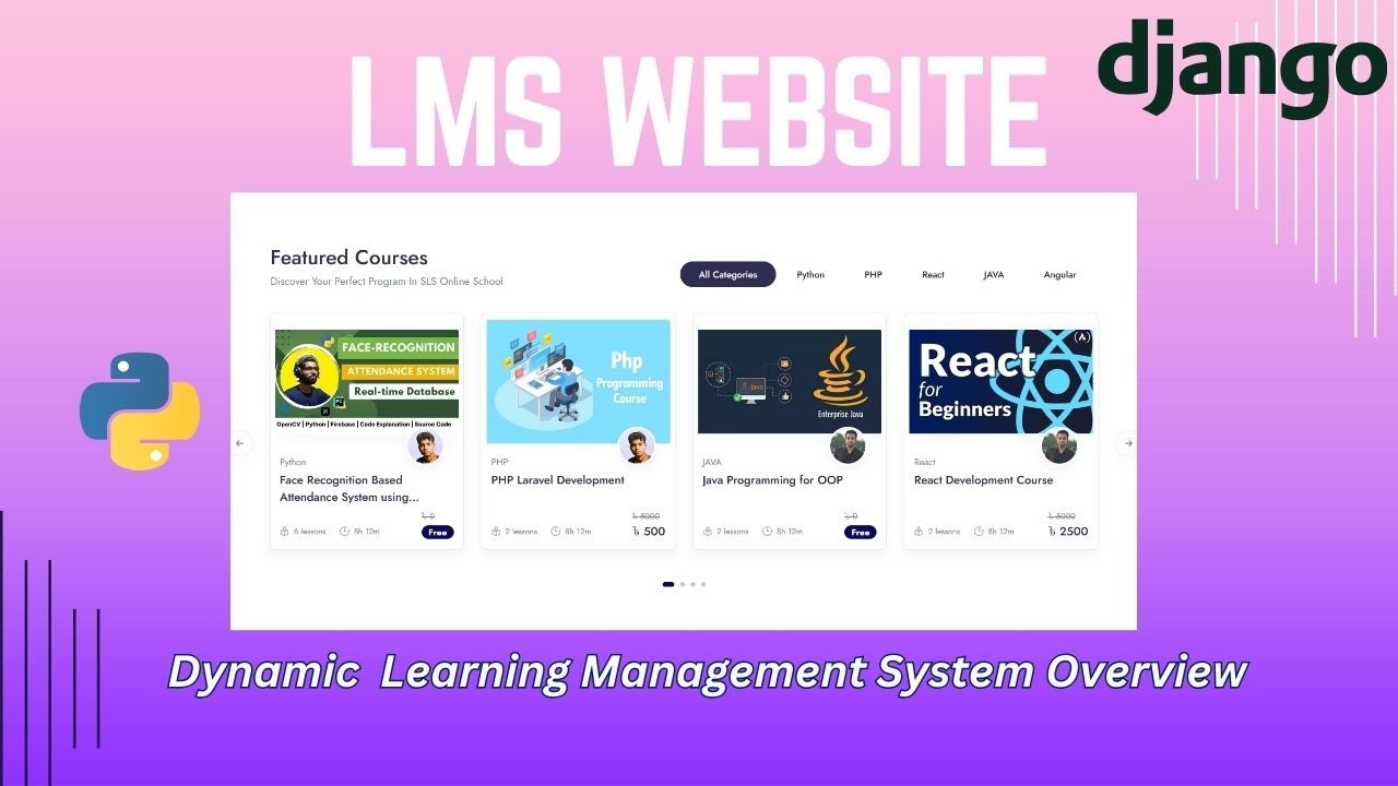 Learning Management System Website Using Python Django Overview Youtube